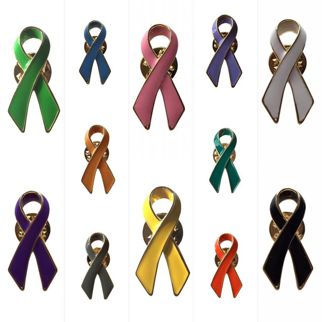 Awareness Ribbon Lapel Pin, Choose Colour for Your Chosen Charity ...