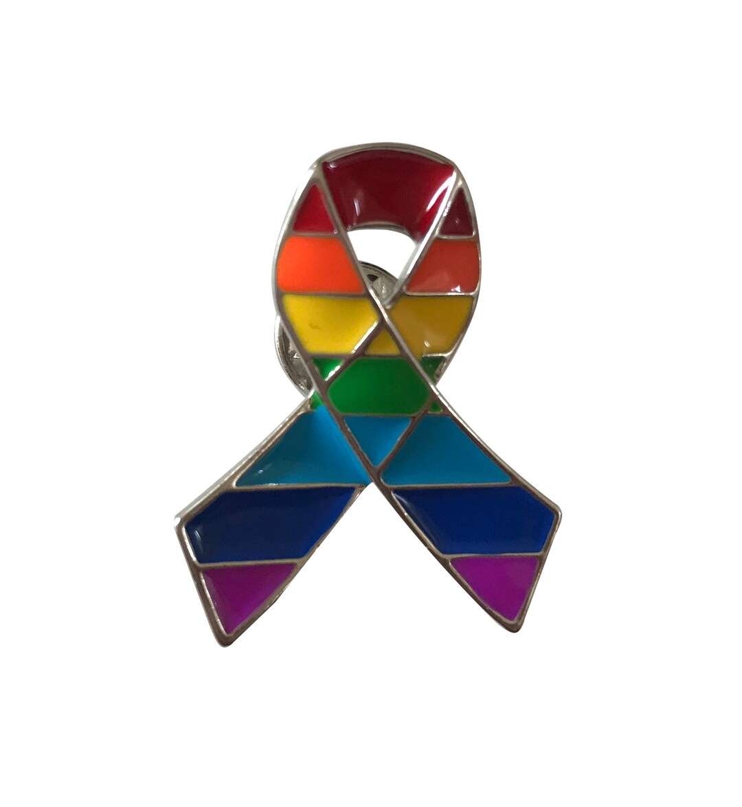 Rainbow Ribbon LGBT Gay Pride Lesbian Bi Awareness Pin Brooch 35mm Tall ...