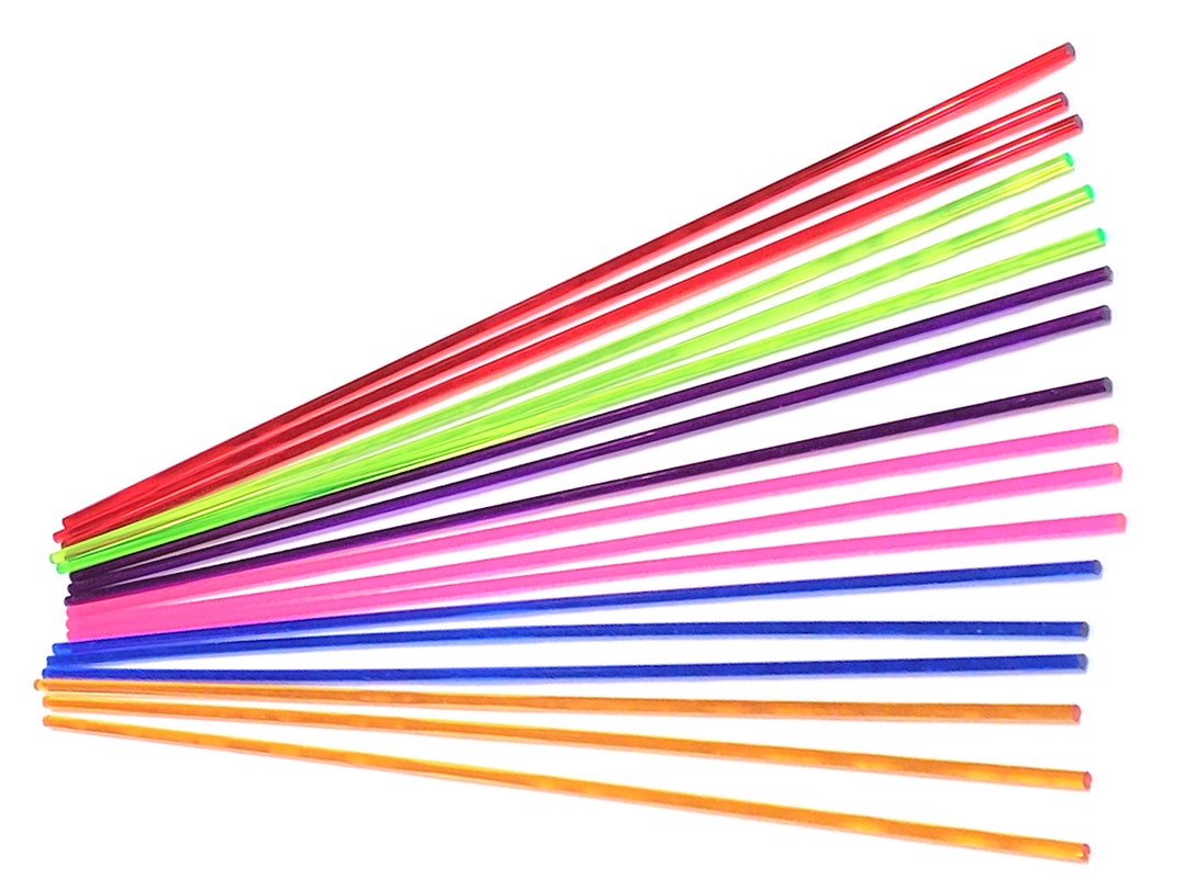 18 Rods X 6 Different Colors of 1/8” Inch Diameter Clear Translucent ...