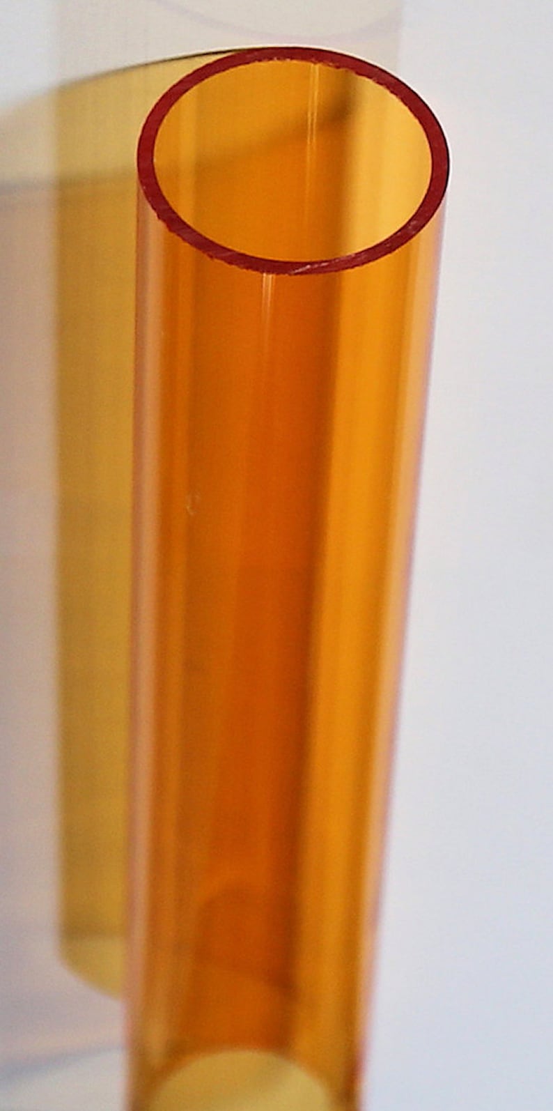 1 Piece 2” OD X 1 3/4" ID Clear Amber Translucent Acrylic Plexiglass ...