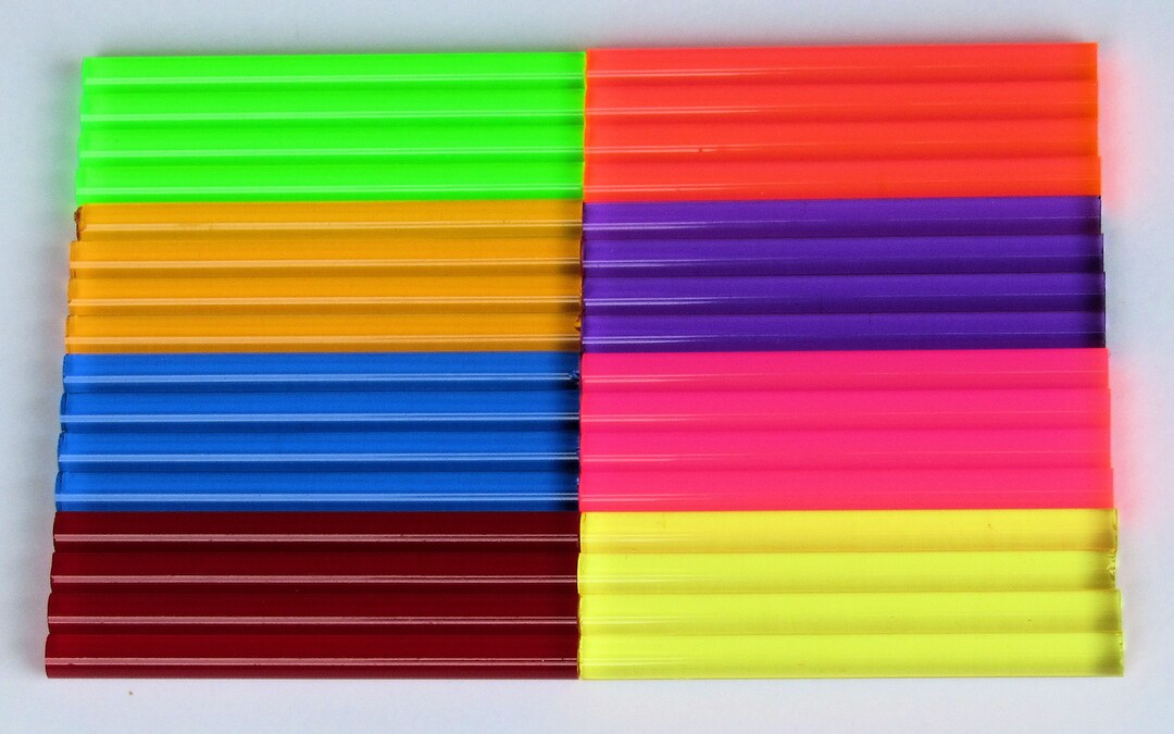 32 Pieces 1/4” Diameter 8 Different Colors Round Clear Acrylic Rods ...