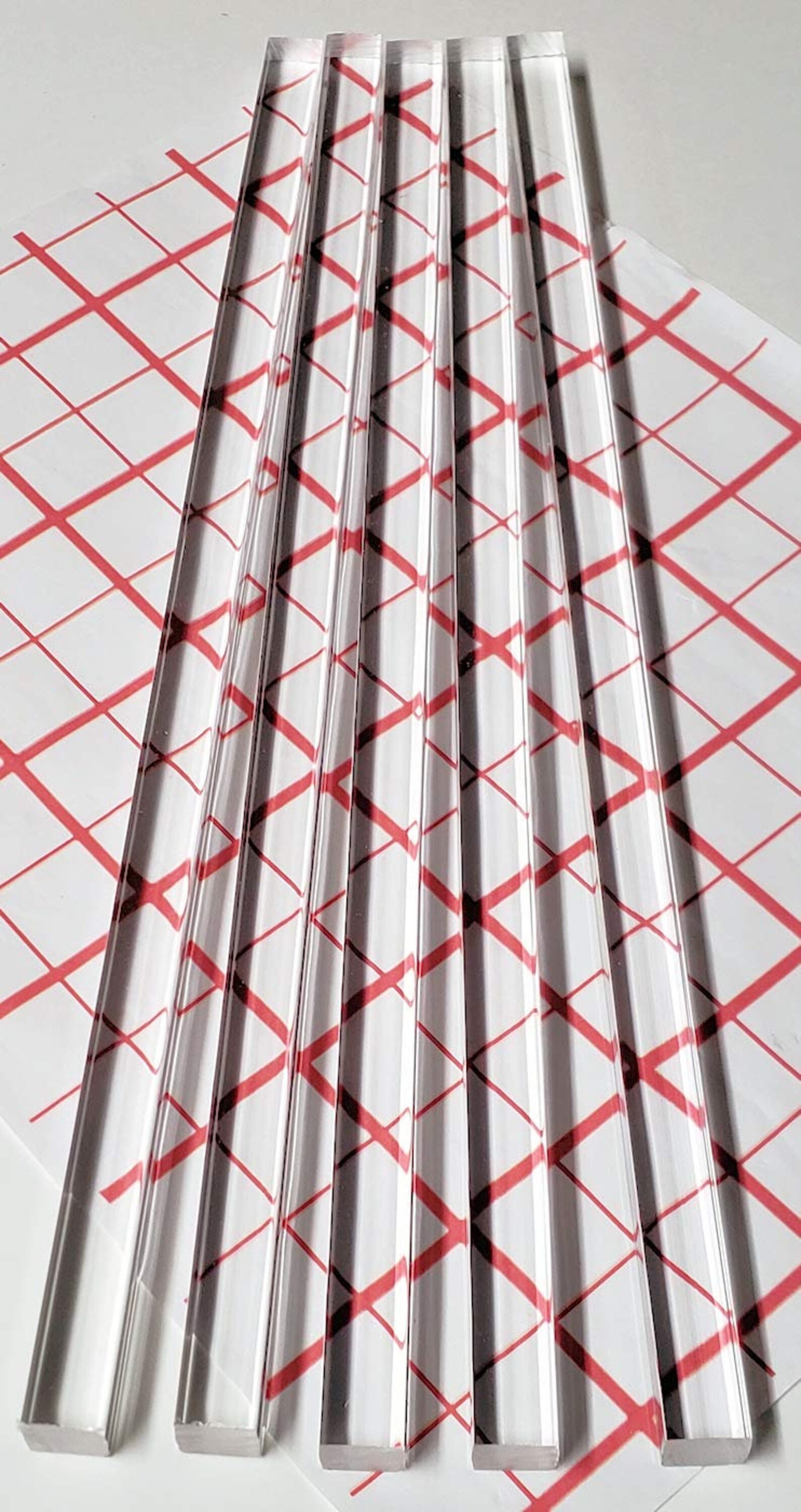 5 Lengths 1/2” X 1/2" SQUARE Clear Acrylic Plexiglass Lucite Rods .5 ...