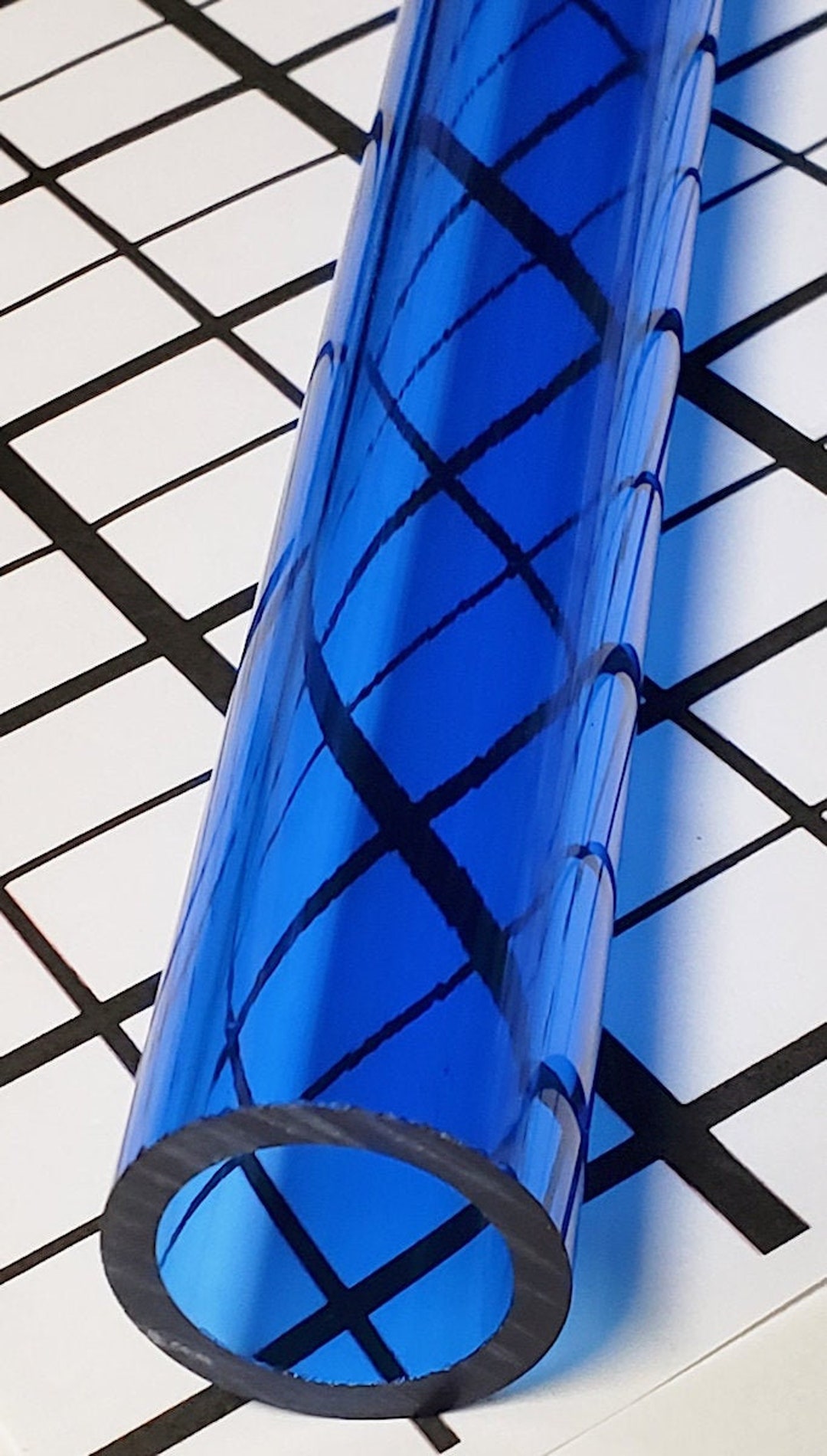 1 Piece 1” OD X 3/4" ID Clear Blue Translucent Acrylic Plexiglass ...