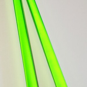 2 Lengths 1/2” Diameter Clear GREEN Fluorescent Translucent Acrylic ...