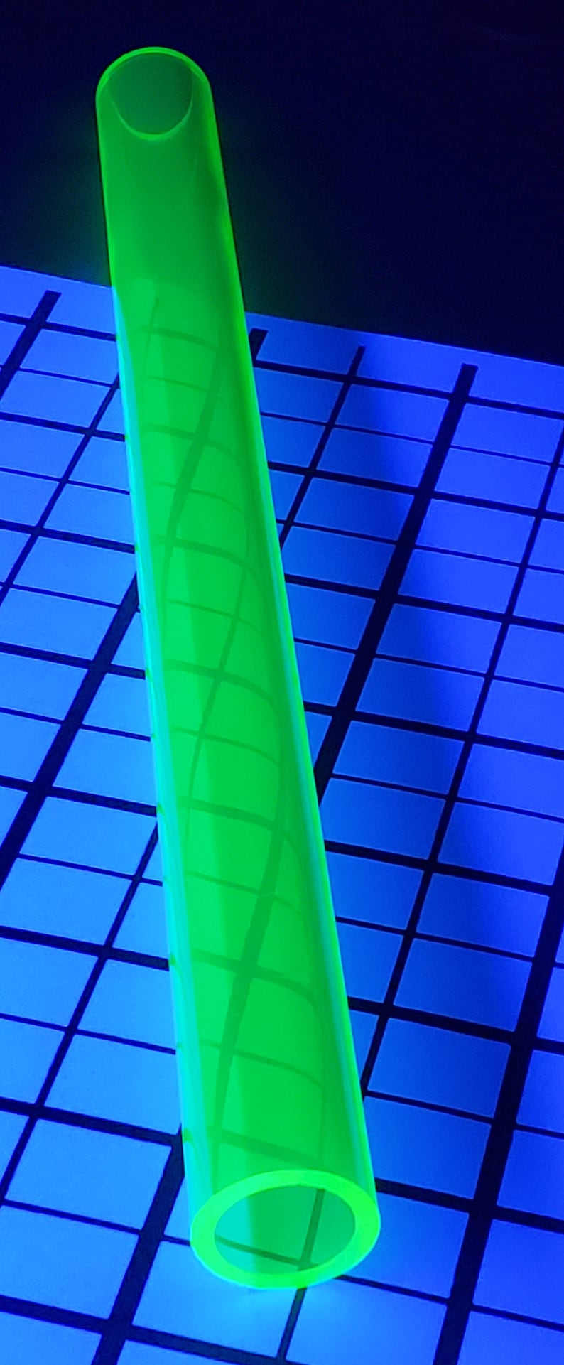 1 Piece 1” OD X 3/4" ID Clear Green Fluorescent Translucent Acrylic ...