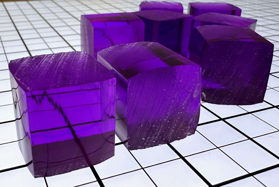 1” X 1" X 1" SQUARE Clear Purple Translucent Acrylic Plexiglass Lucite ...