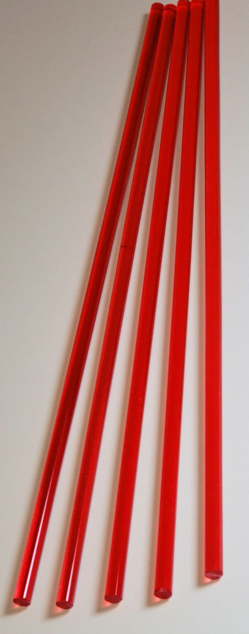 5 Lengths 1/4 Diameter Clear RED Translucent Acrylic - Etsy