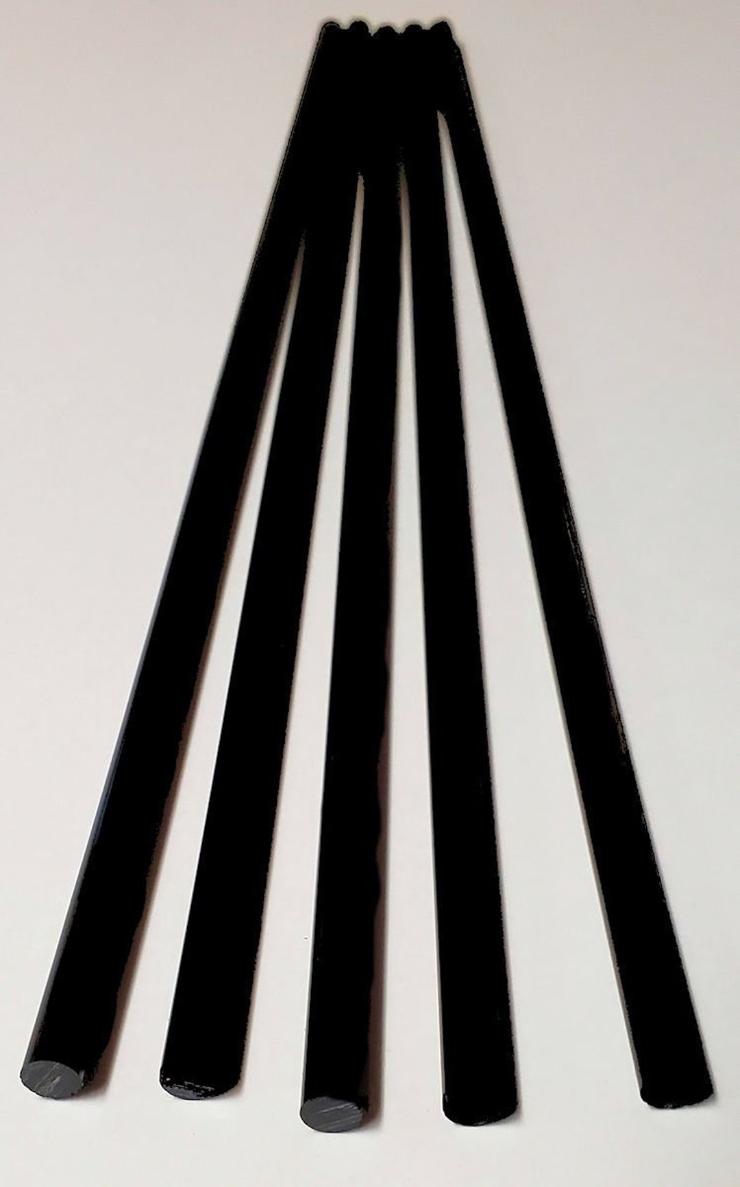 5 Lengths 1/4” Diameter OPAQUE BLACK Acrylic Plexiglass Lucite Rods .25 ...
