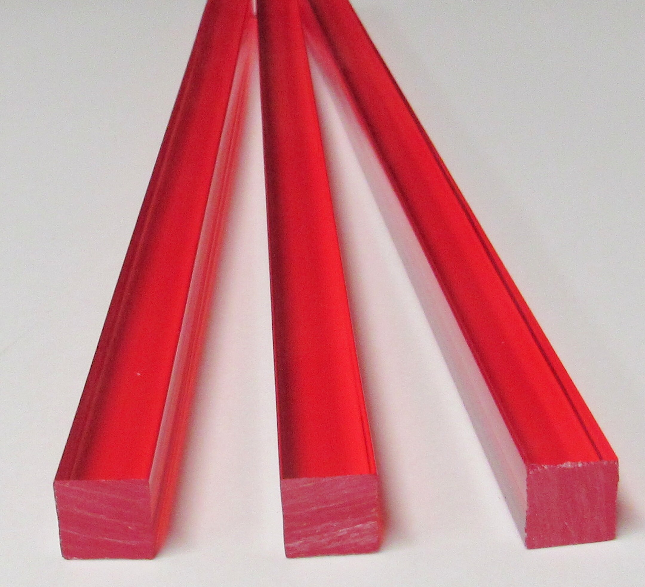 3 Lengths 1/2 X 1/2 Square Clear RED Translucent | Etsy