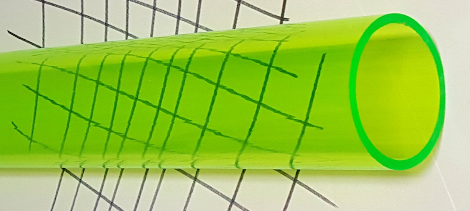 1 Piece 2” OD X 1 3/4" ID Clear Fluorescent Green Translucent Acrylic ...
