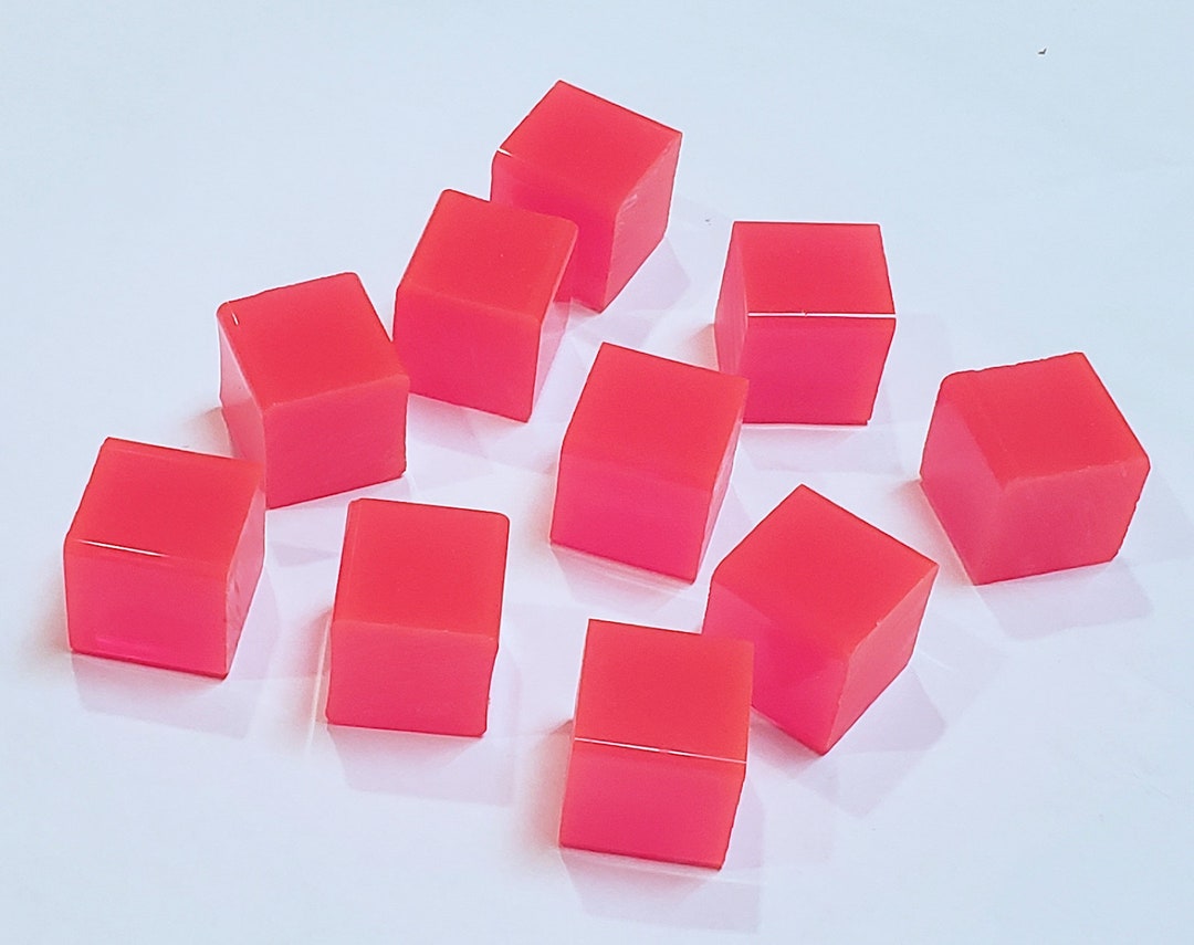 1” X 1" X 1" SQUARE Clear Fluorescent Pink Acrylic Plexiglass Lucite ...
