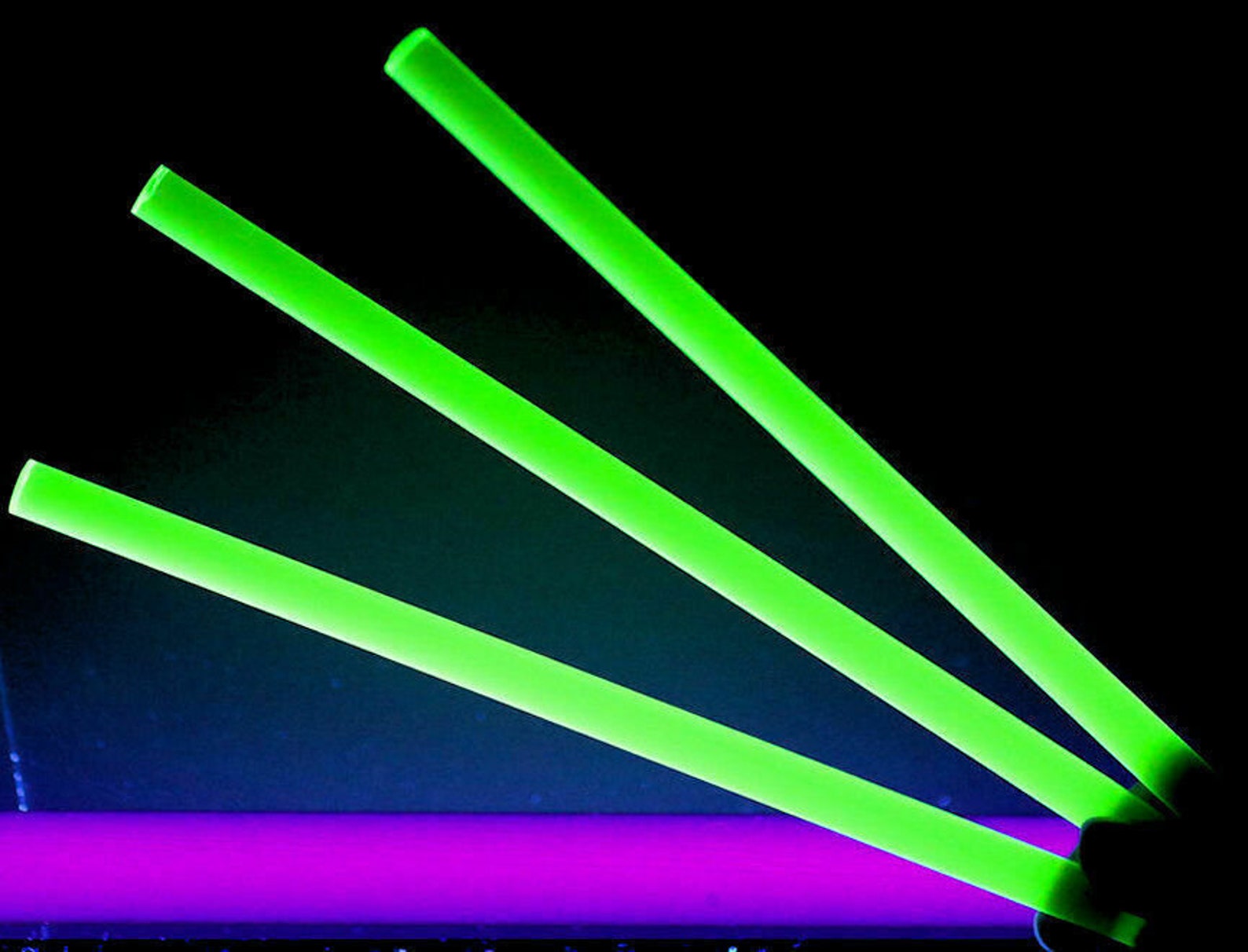 3 Lengths 1/2” X 1/2" Square Clear Fluorescent GREEN Translucent ...