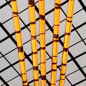 5 Lengths 1/4” Diameter Clear AMBER Translucent Acrylic Plexiglass ...