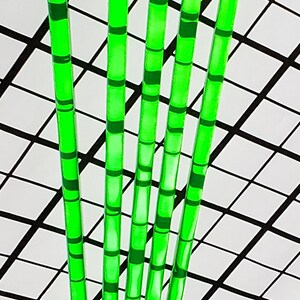5 Lengths 1/4” Diameter Clear Fluorescent Translucent GREEN Acrylic ...