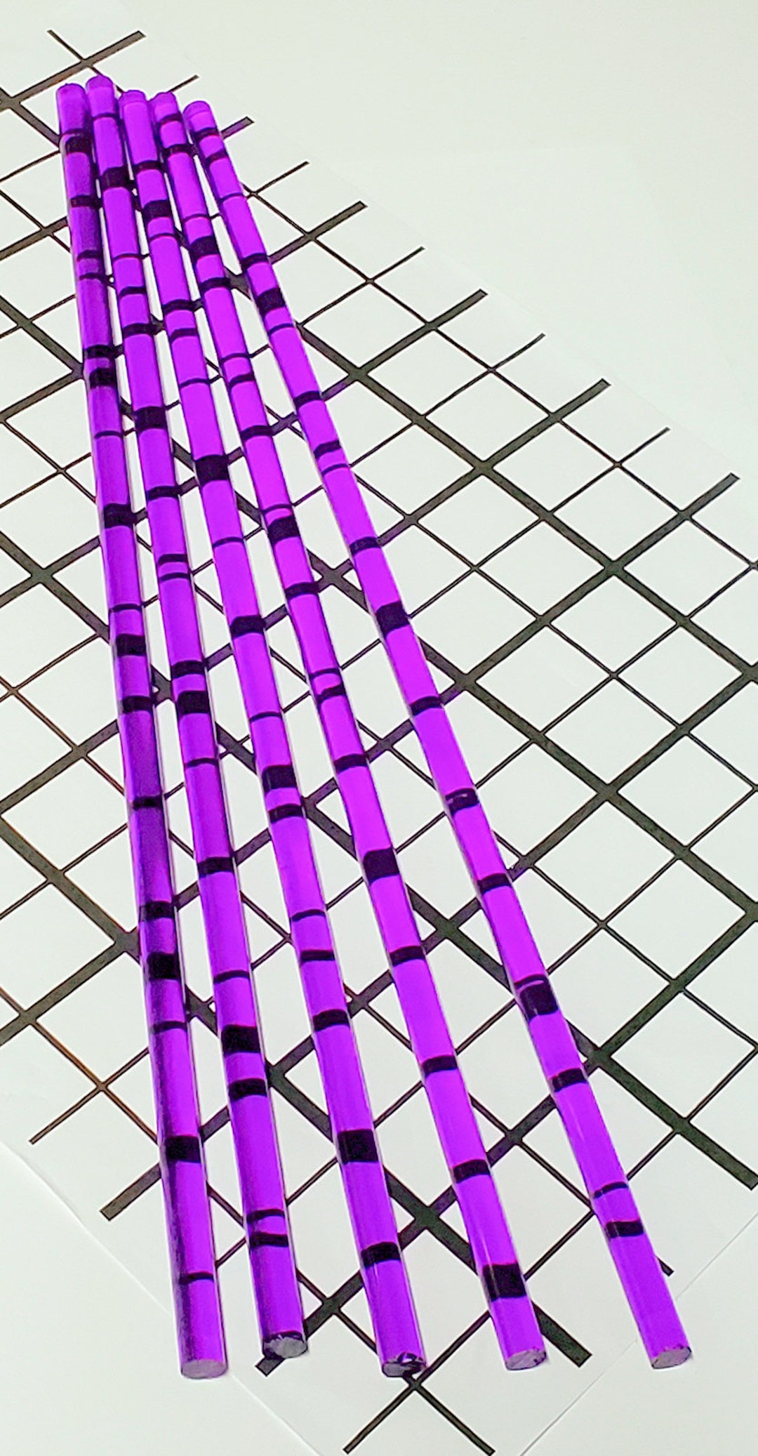 5 Lengths 1/4” Diameter Clear Translucent Purple Acrylic Plexiglass ...