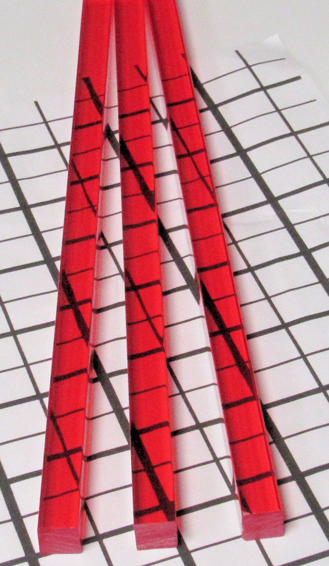 3 Lengths 1/2 X 1/2 Square Clear RED Translucent | Etsy