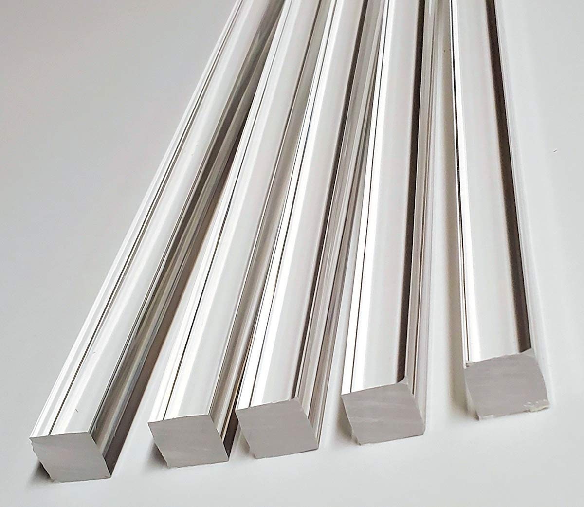 5 Lengths 1/2” X 1/2" SQUARE Clear Acrylic Plexiglass Lucite Rods .5 ...