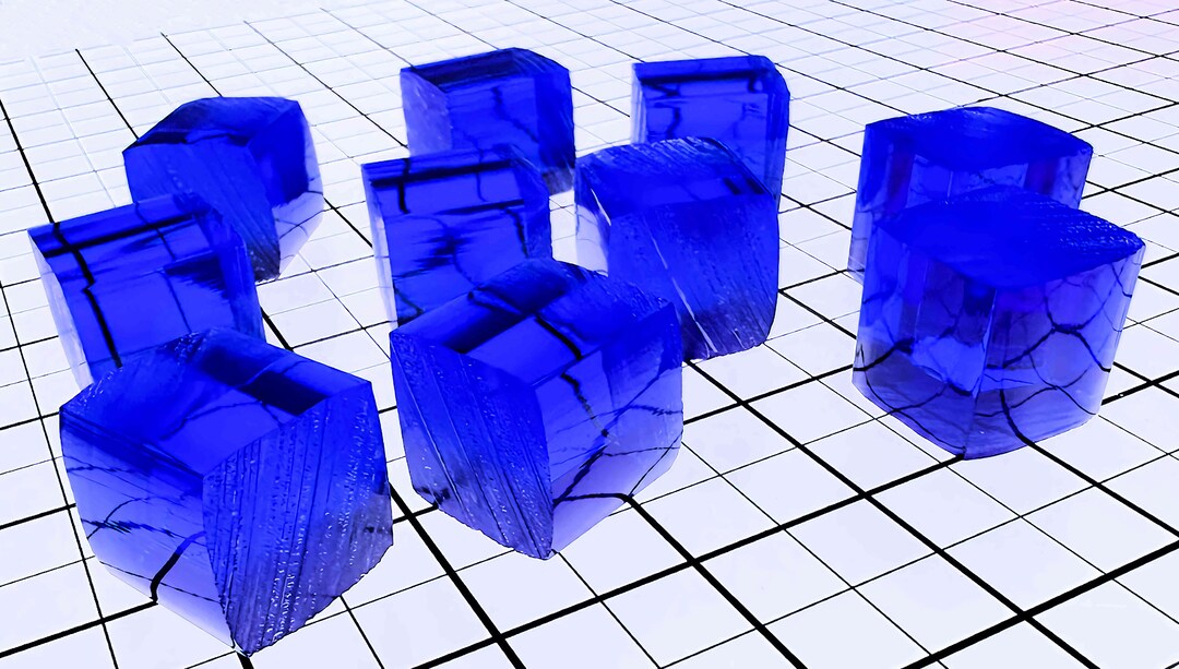 1” X 1" X 1" SQUARE Clear Royal Blue Acrylic Plexiglass Lucite Cubes ...