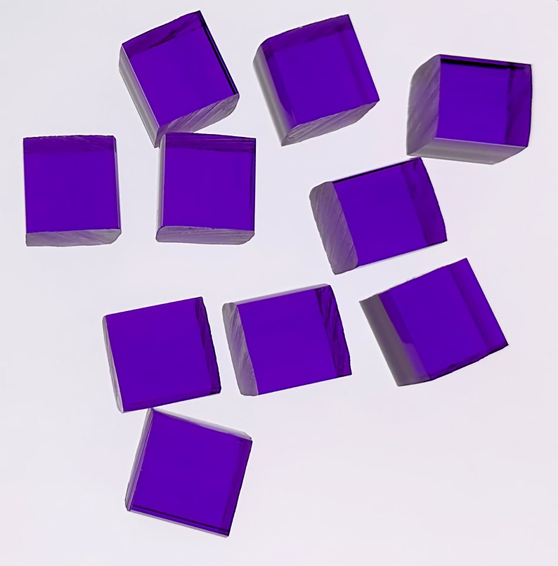 1” X 1" X 1" SQUARE Clear Purple Translucent Acrylic Plexiglass Lucite ...