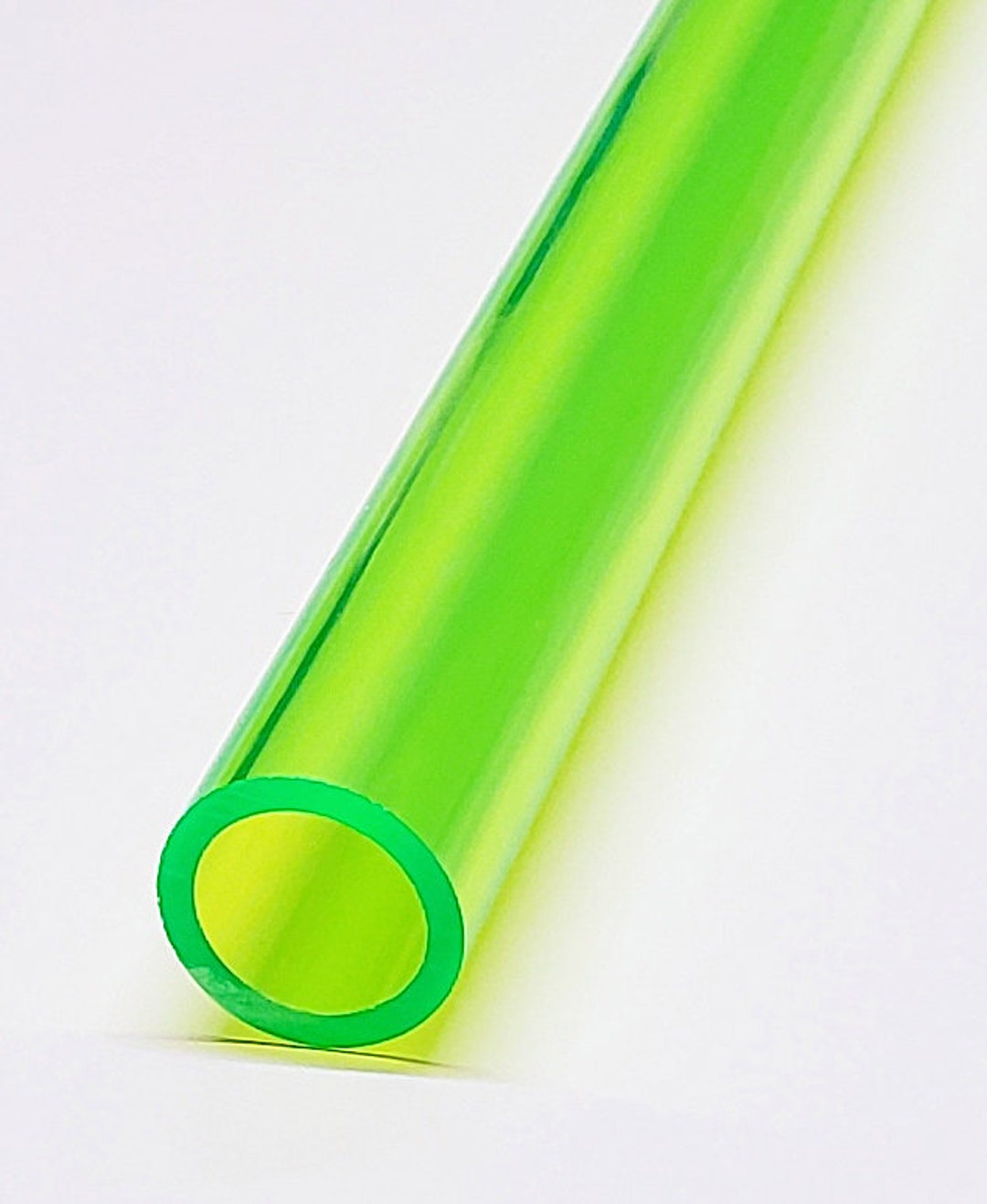 1 Piece 1” OD X 3/4" ID Clear Green Fluorescent Translucent Acrylic ...