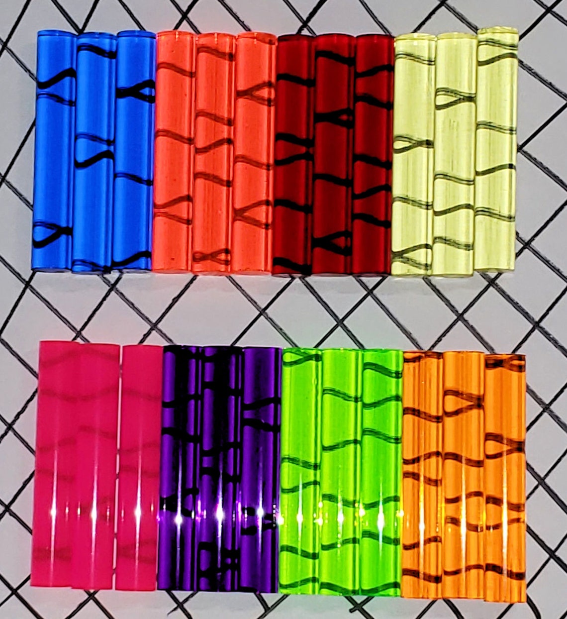 24 Pieces 1” Diameter 8 Different Colors Round Clear Acrylic Rods ...