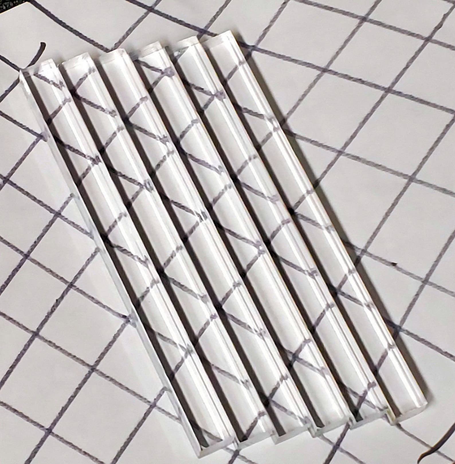 6 Lengths 1/2” X 1/2" SQUARE Clear Acrylic Plexiglass Lucite Rods .5 ...