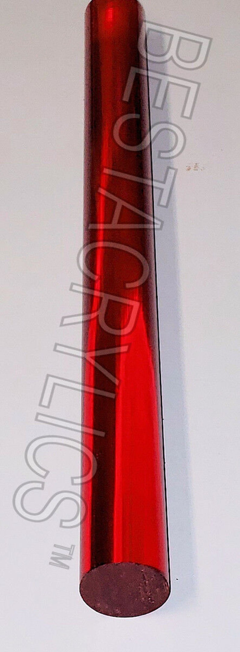 1” Diameter RED Clear Translucent Acrylic Plexiglass Lucite Rod - One ...