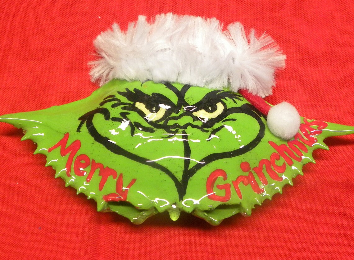 Funny Freckled Face Grinch Painted on Maryland Crab Shell Ornament ...