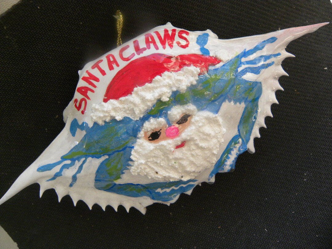 Santa CLAWS Crab Chacter Hand Painted on a Crab Shell Christmas ...