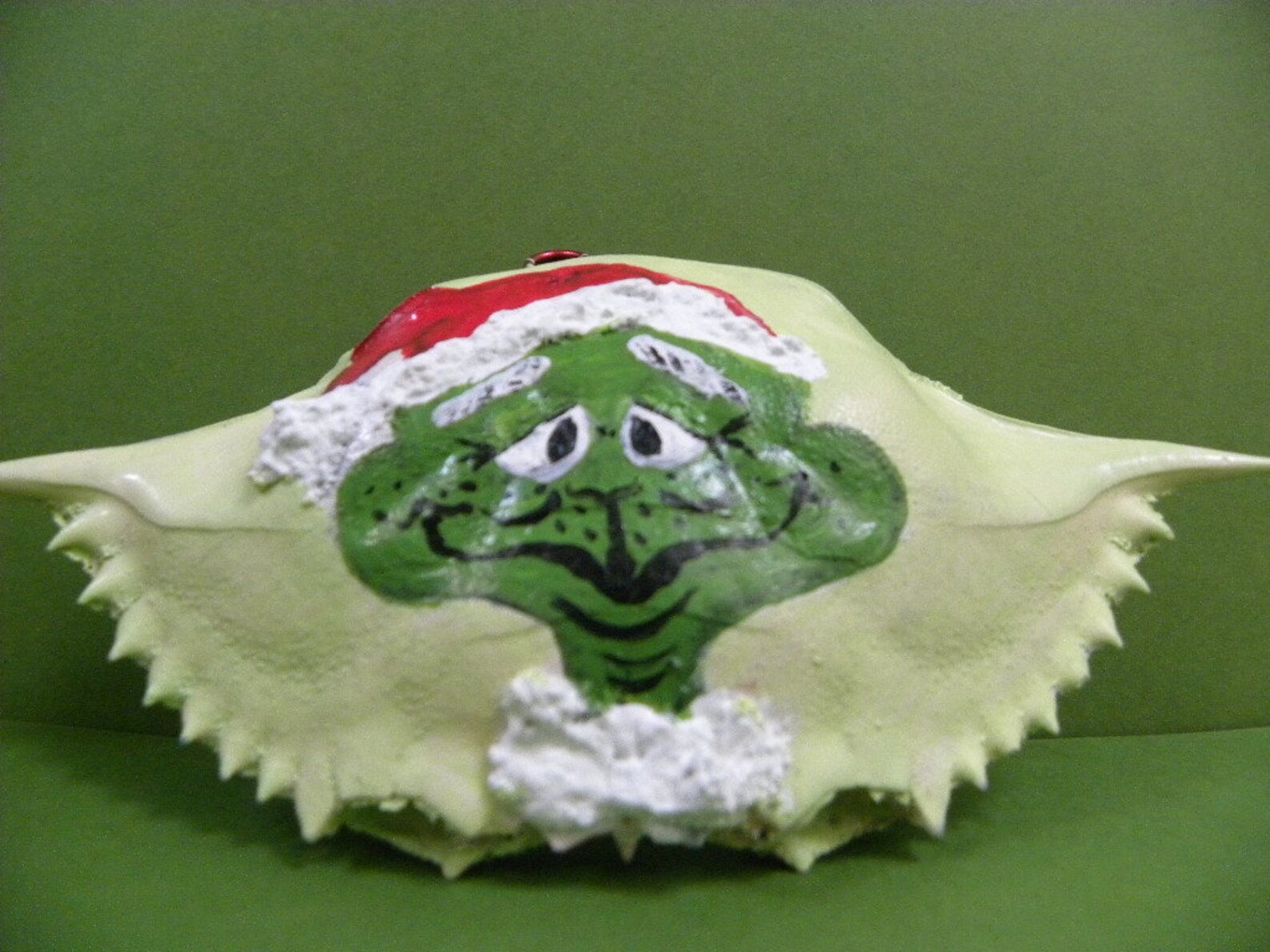 Funny Freckled Face Grinch Painted on Maryland Crab Shell Ornament ...