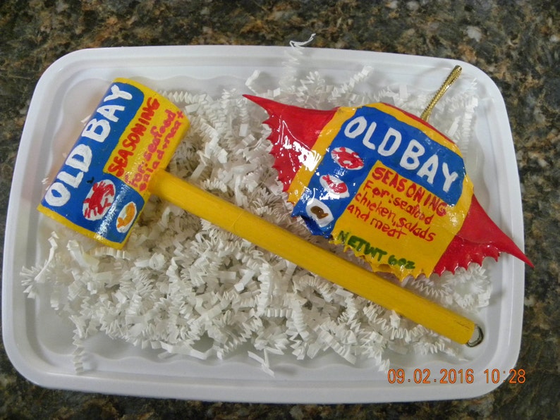 Old Bay Seafood Handpainted Crab Shell and Crab Mallet Gift Set ...