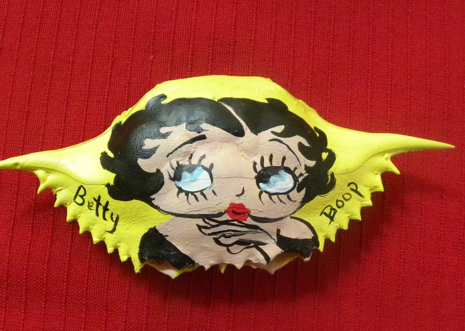 Pretty Little betty Boop Hand Painted Crab Shell Decoration or Ornament ...