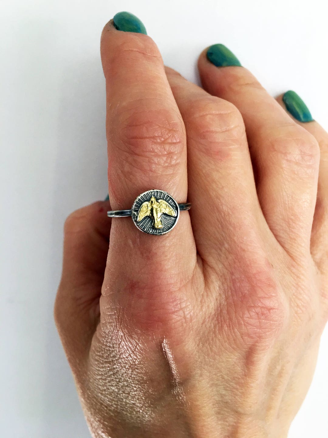 Holy Spirit Ring/ Silver Dove Ring/ Christian Ring/ Peace Ring/ Unique ...
