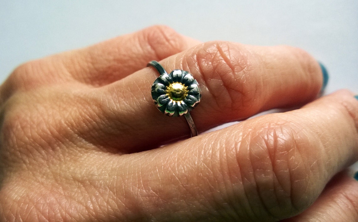 Silver Daisy Ring/ Gold Daisy Ring/ Daisy Ring/ Flower - Etsy