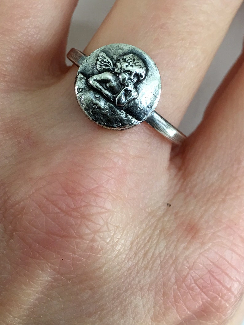 Sterling Silver Cherub Ring, Raphael Angel Ring, Sterling Angel Ring ...