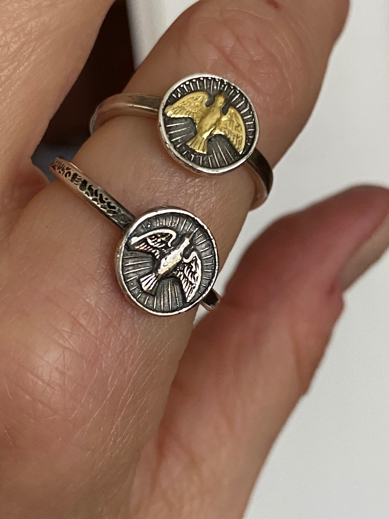 Holy Spirit Ring/ Silver Dove Ring/ Christian Ring/ Peace Ring/ Unique ...