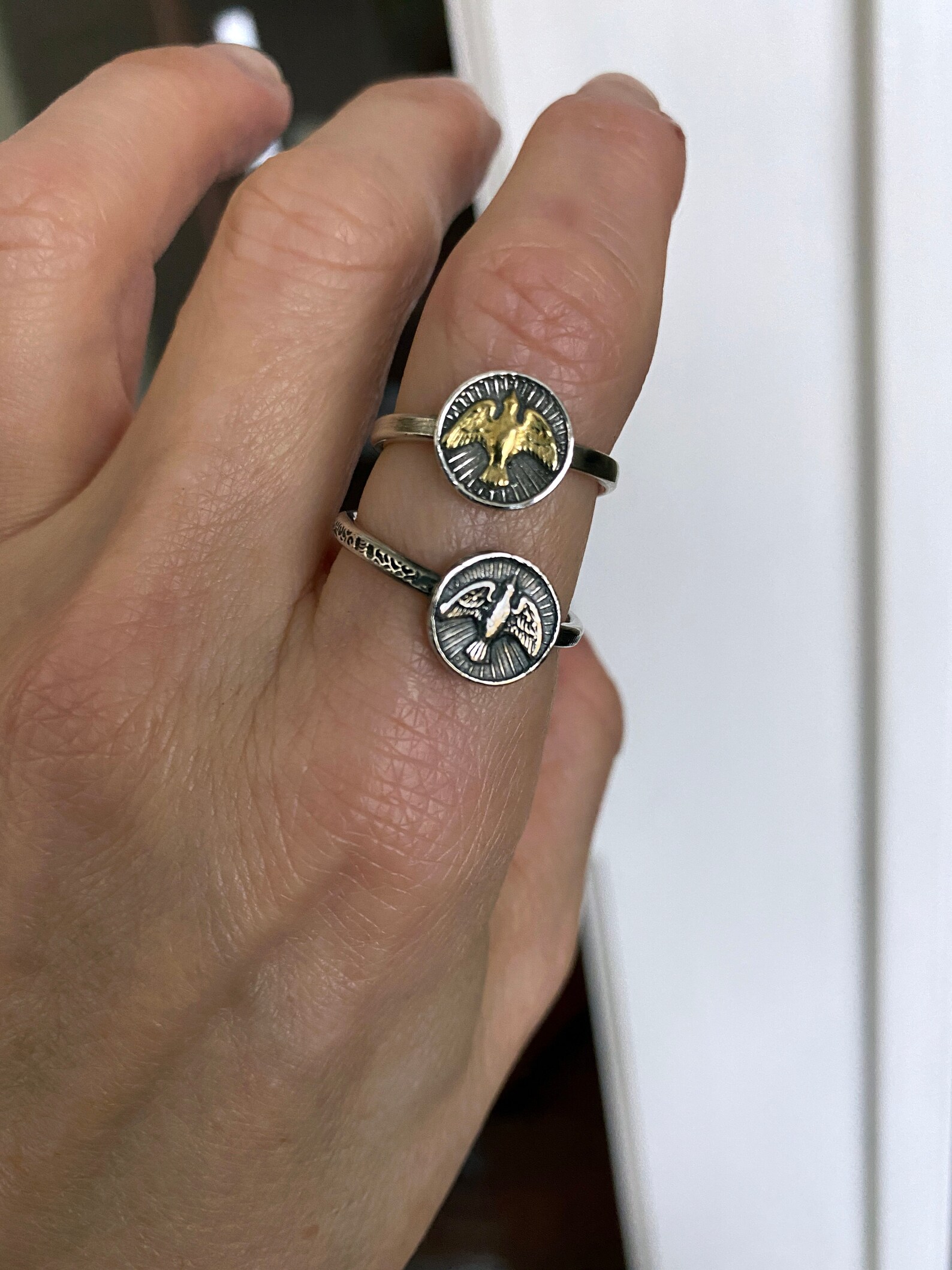 Holy Spirit Ring/ Silver Dove Ring/ Christian Ring/ Peace Ring/ Unique ...
