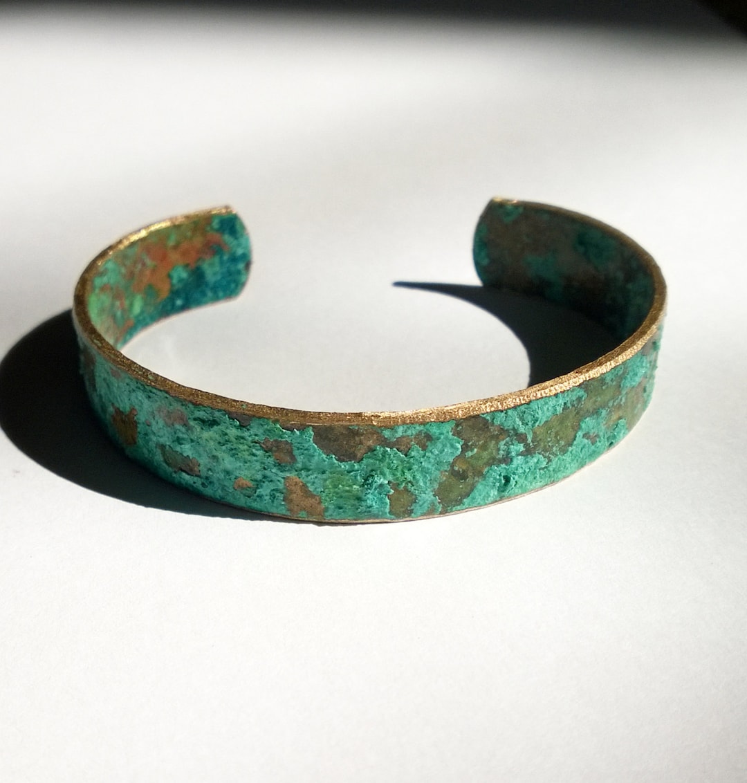 Thin Patina Cuff/ Turquoise Patina Cuff/ Thin Patina Cuff/ Patina ...