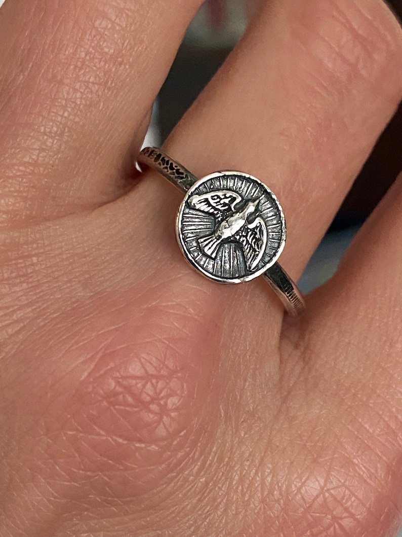 Holy Spirit Ring/ Silver Dove Ring/ Christian Ring/ Peace Ring/ Unique ...