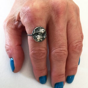 Koi Fish Ring, Koi Fishes Ring, Silver Koi Ring, Silver Fish Ring, Fish ...