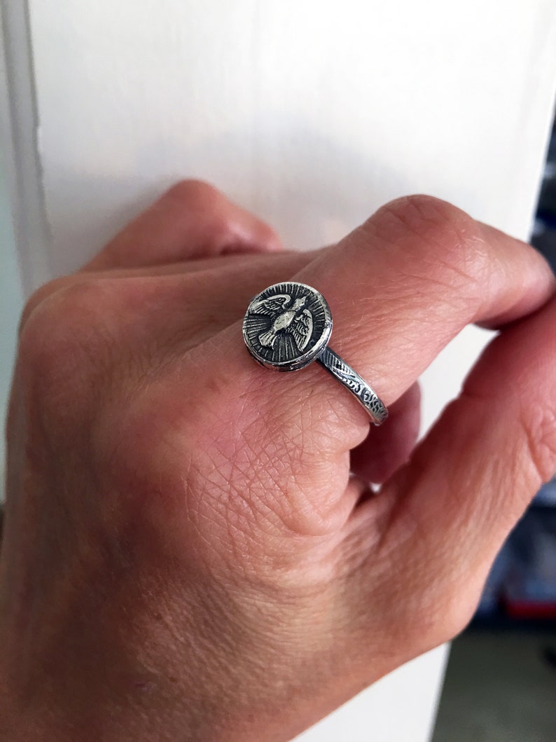 Holy Spirit Ring/ Silver Dove Ring/ Christian Ring/ Peace - Etsy