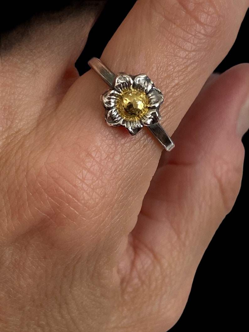 Silver Sunflower Ring Sunflower Ring Gold Sunflower Ring - Etsy