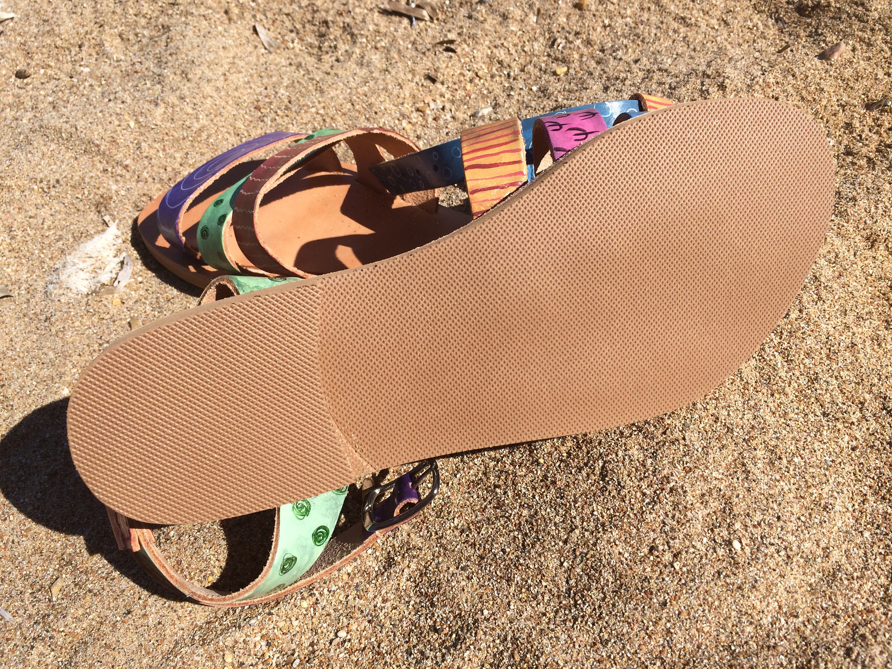Unique Sandals, Colourful Sandals, Handpainted Sandals, Leather Sandals ...