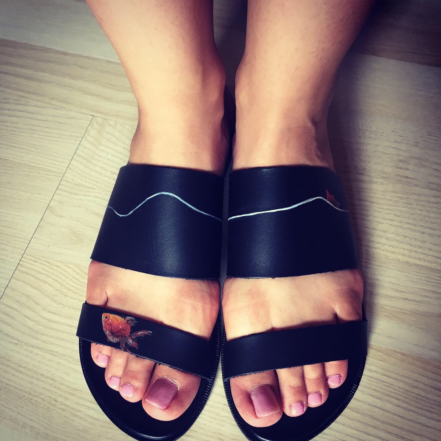 Black Sandals, Hand-painted Sandals, Leather Sandals, Comfortable ...