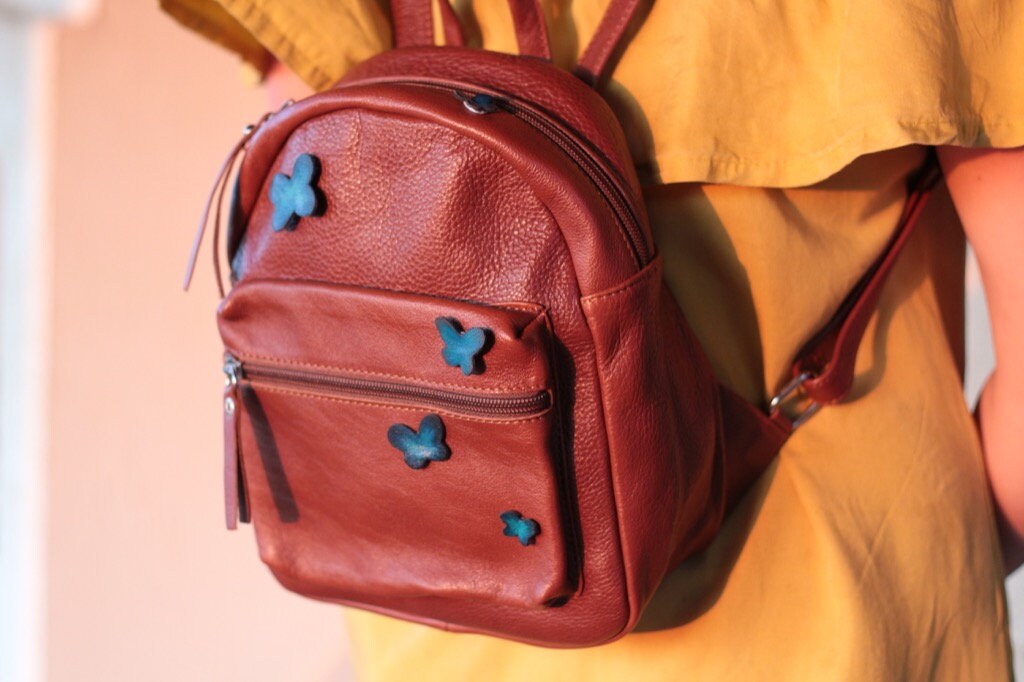 Leather Backpack, Small Backpack, Brown Backpack, Unique Backpack ...