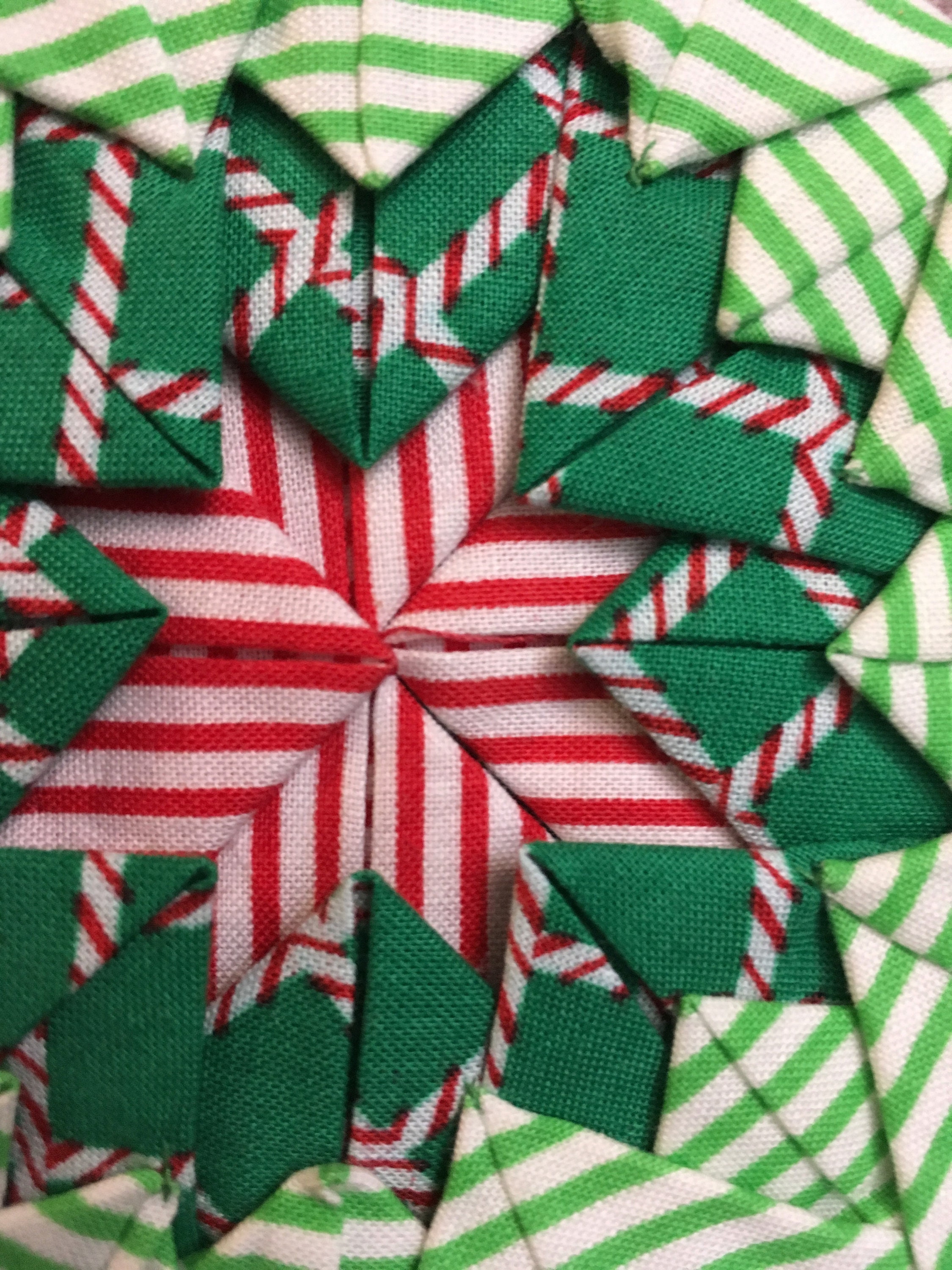 North Star Pattern Folded Fabric Ornament - Etsy