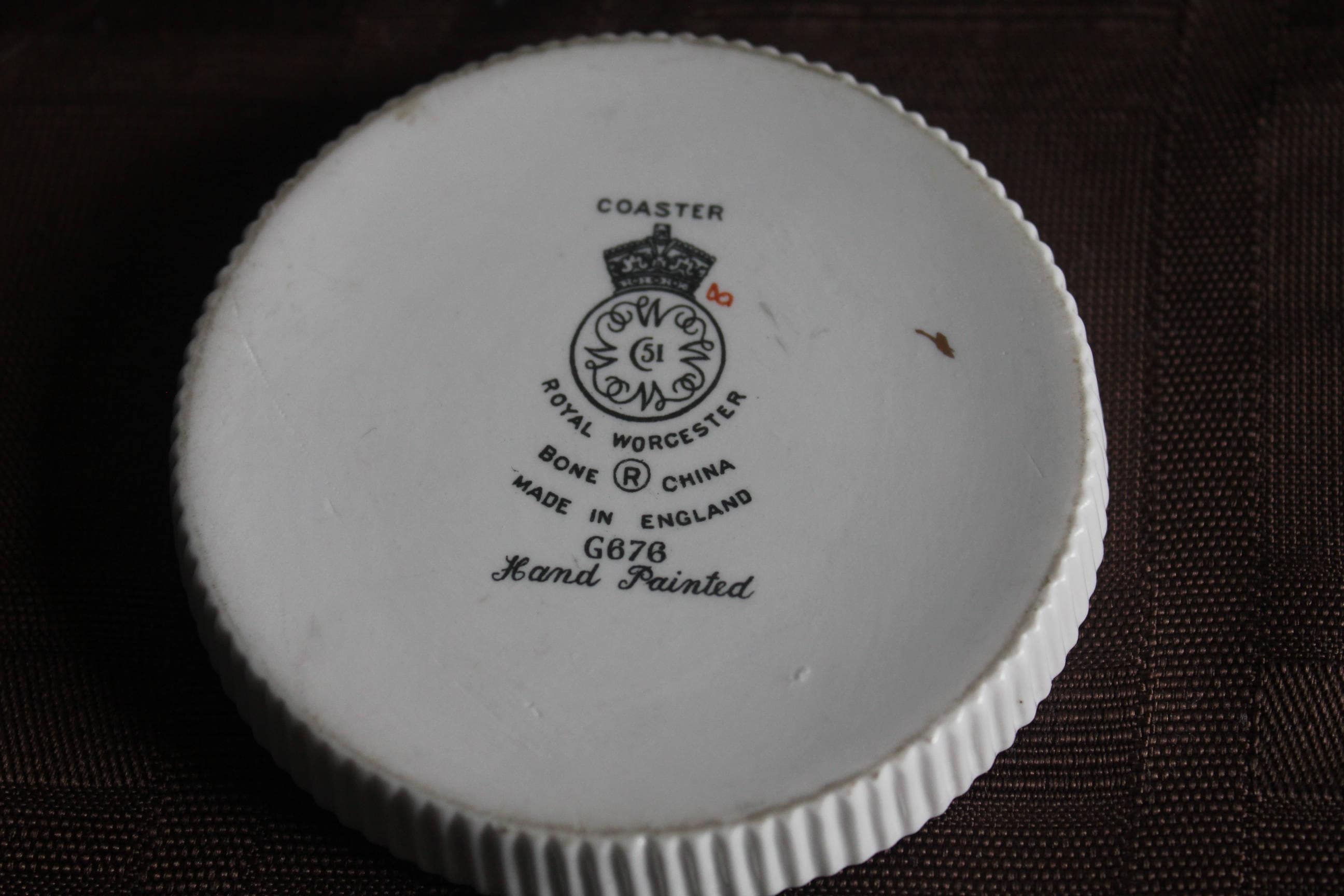 Royal Worcester Coasters, Fine Bone China G676, Hand Painted Floral ...
