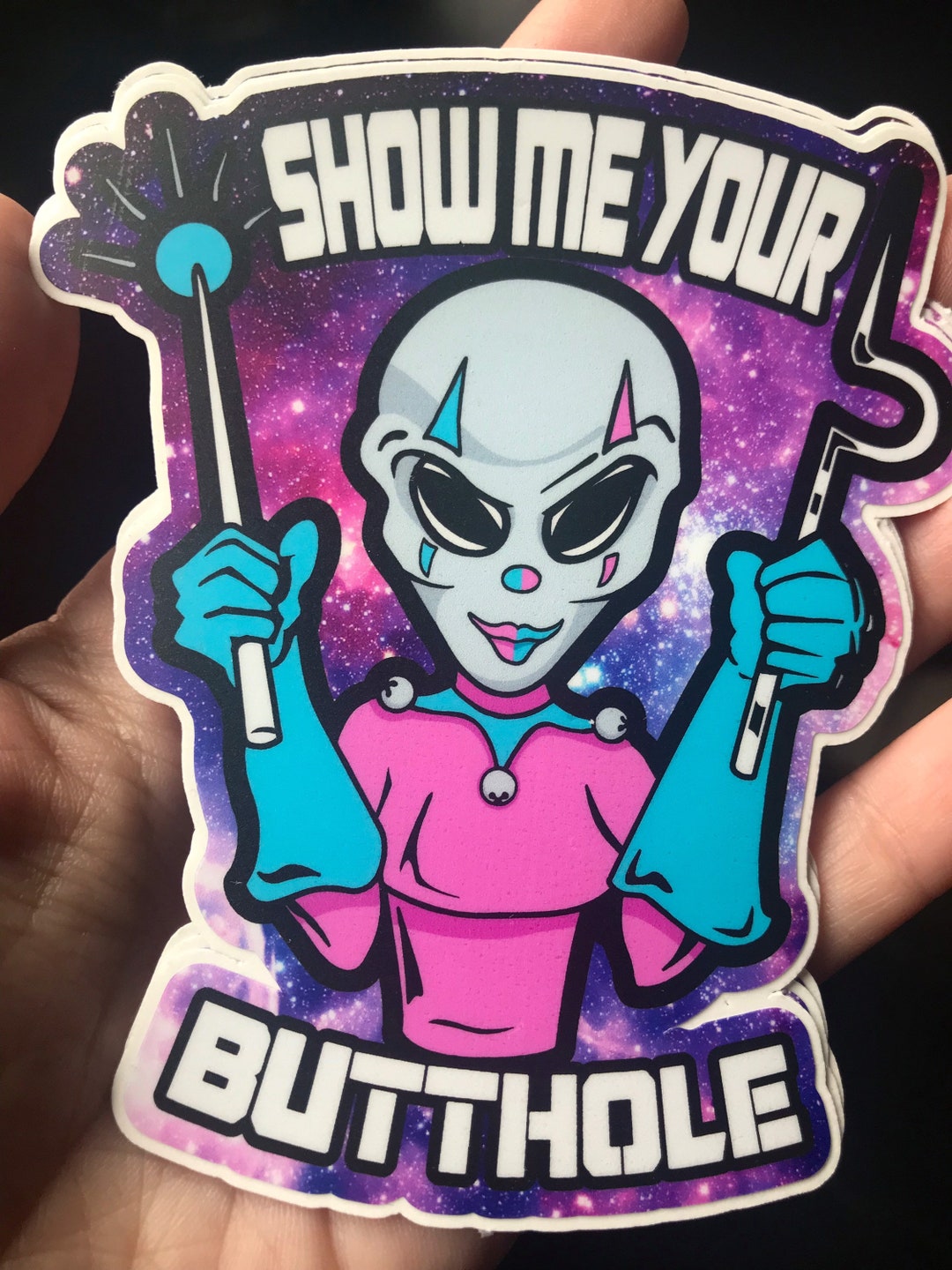 Alien Clown Probe 4 Inch Vinyl Sticker Decal. Show Me Your Butthole ...