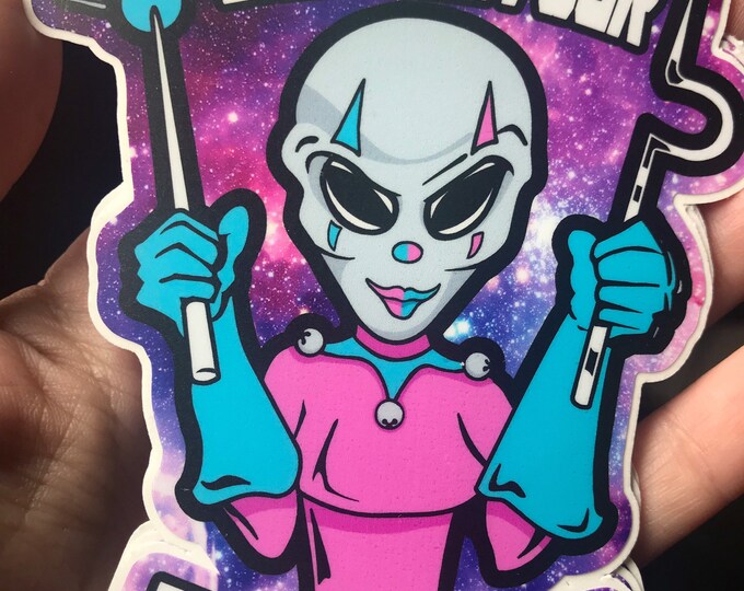 Alien Clown Probe 4 Inch Vinyl Sticker Decal. Show Me Your Butthole ...