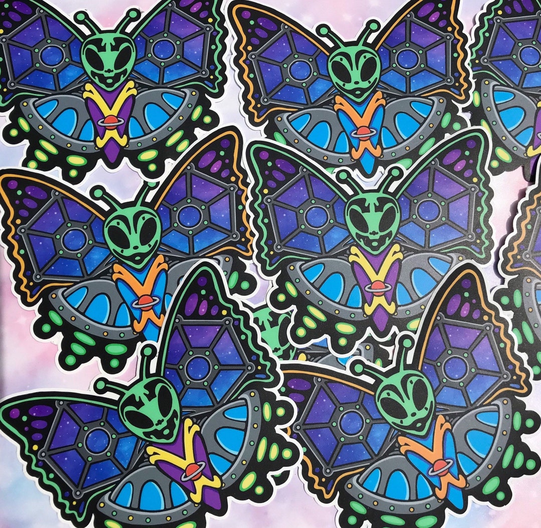Wicked Clownfly From Outer-space Butterfly 4 Inch Vinyl Sticker/ Decal ...